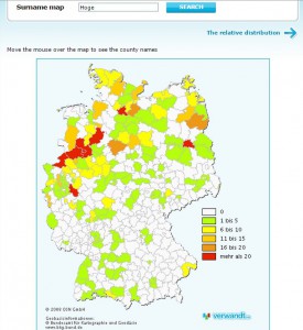 Surname maps for genealogical research