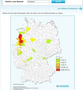 Surname maps for genealogical research