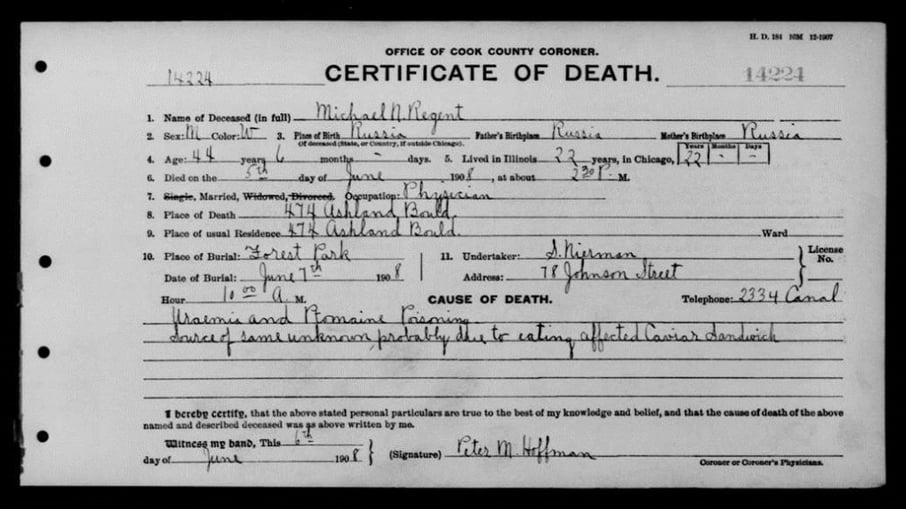 Cause of death: a genealogical clue