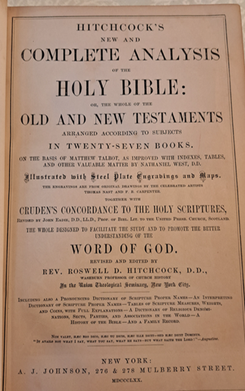150 Years Later, a Family Bible Comes Home