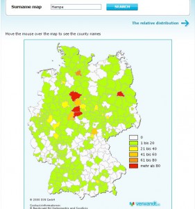 Surname maps for genealogical research